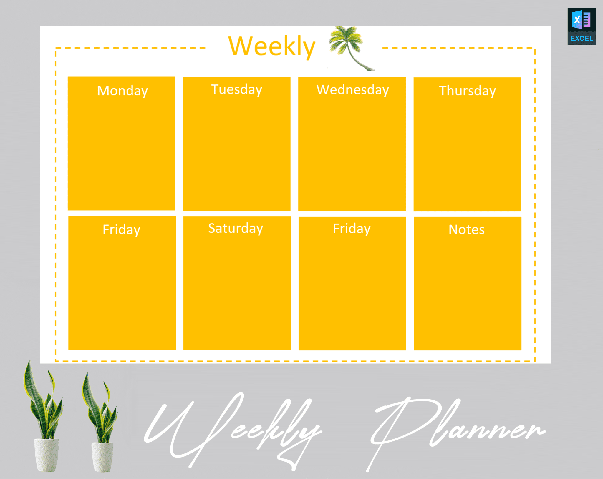 Buy Professional Weekly Planner Template – 7-Day PDF Download