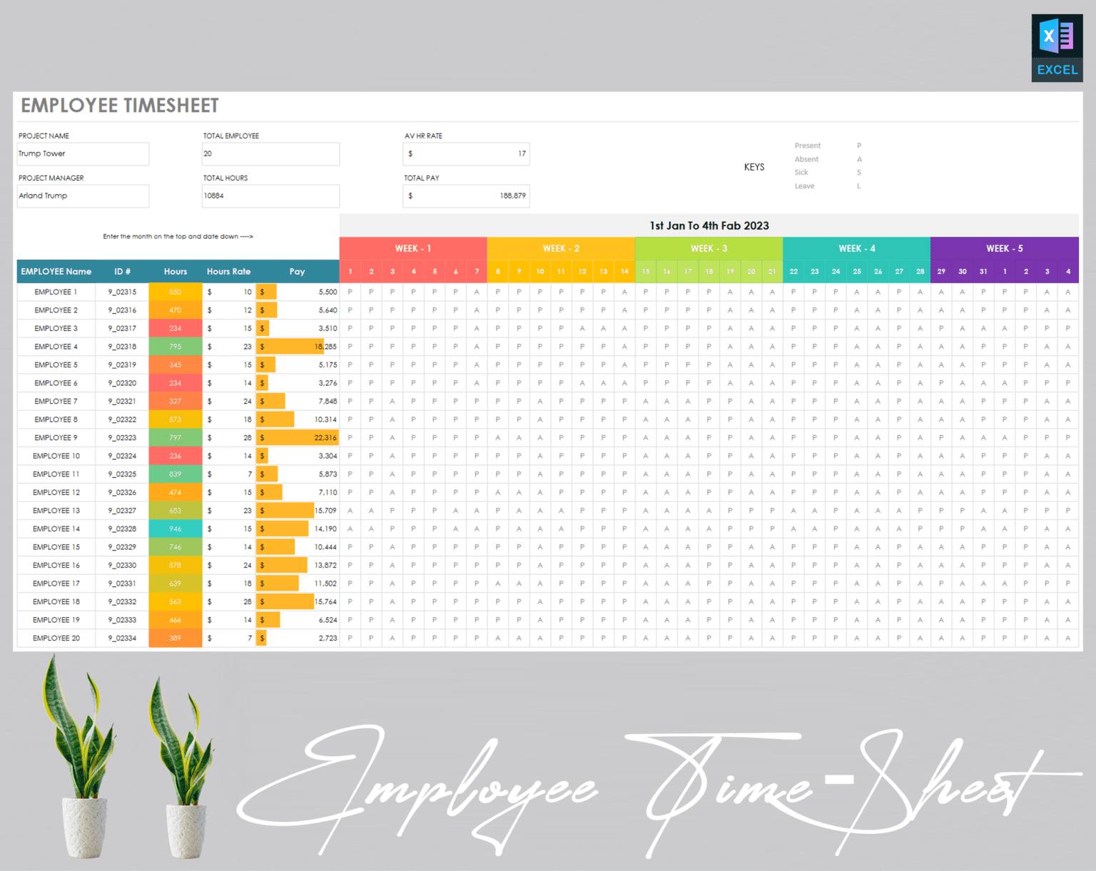 Timesheet Template Excel for Small Businesses | Download Now