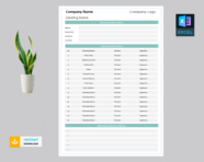 Printable Meeting Attendance Sheet – Customizable & Editable Template