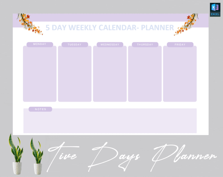 Best Workweek Calendar – 5-Day Planner for Professionals