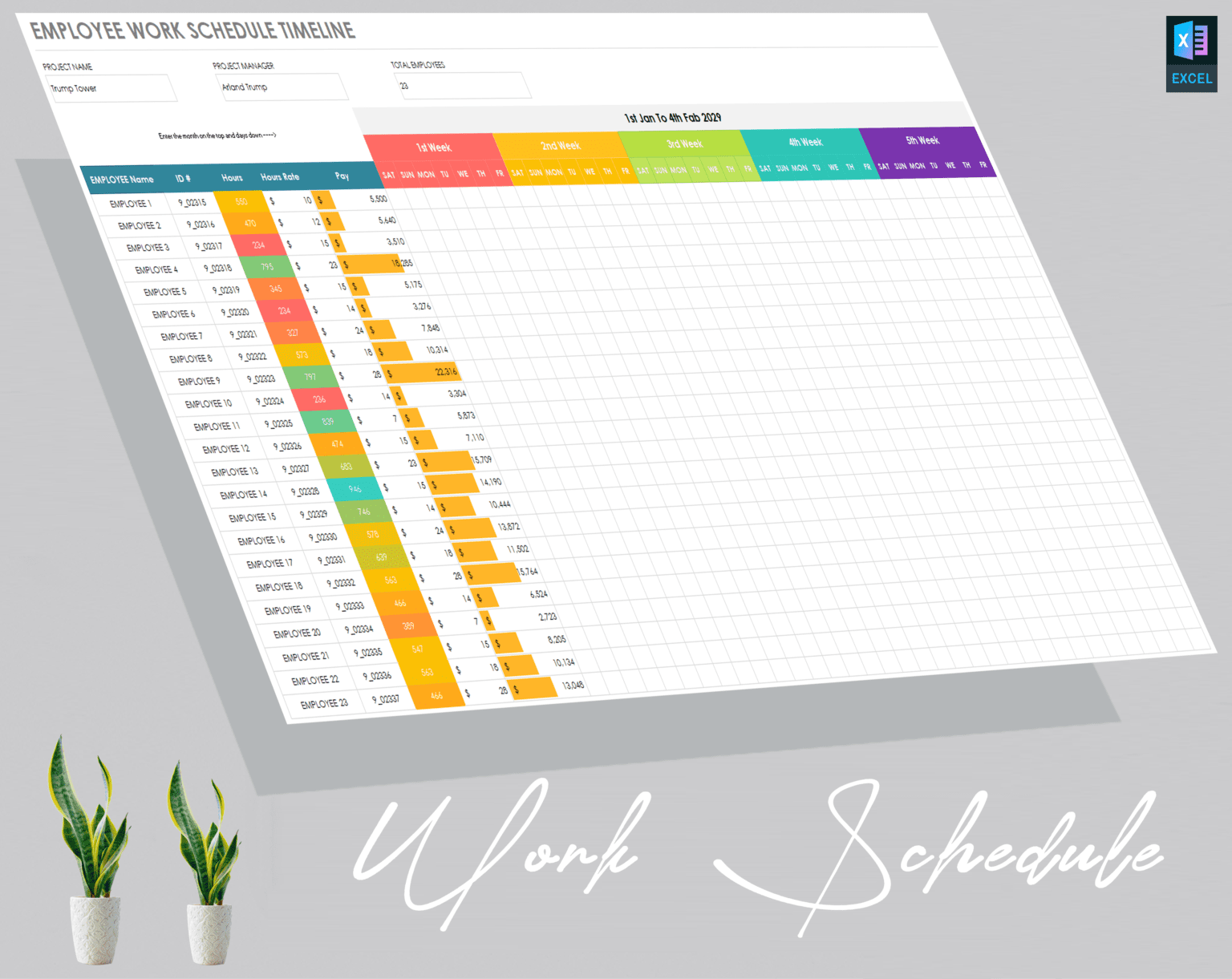 Weekly Schedule Template for Employees | Easy Shift Planning