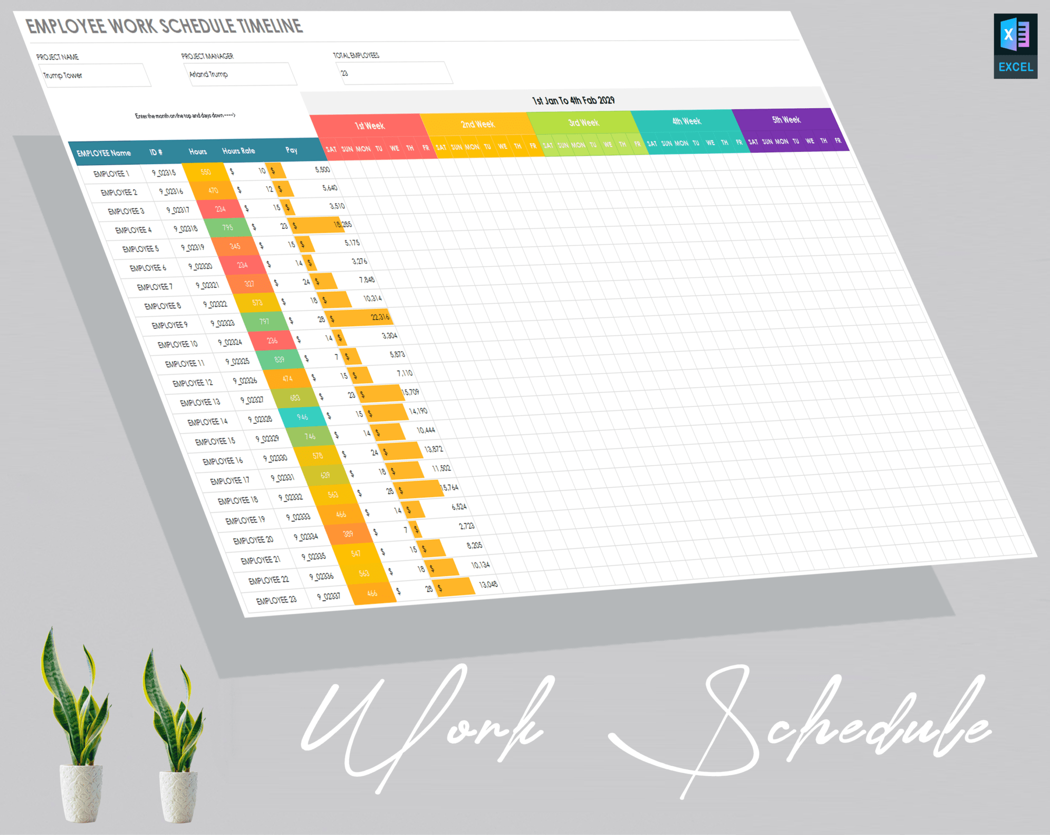 Weekly Schedule Template for Employees | Easy Shift Planning
