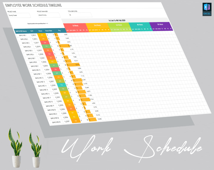 Weekly Schedule Template for Employees | Easy Shift Planning