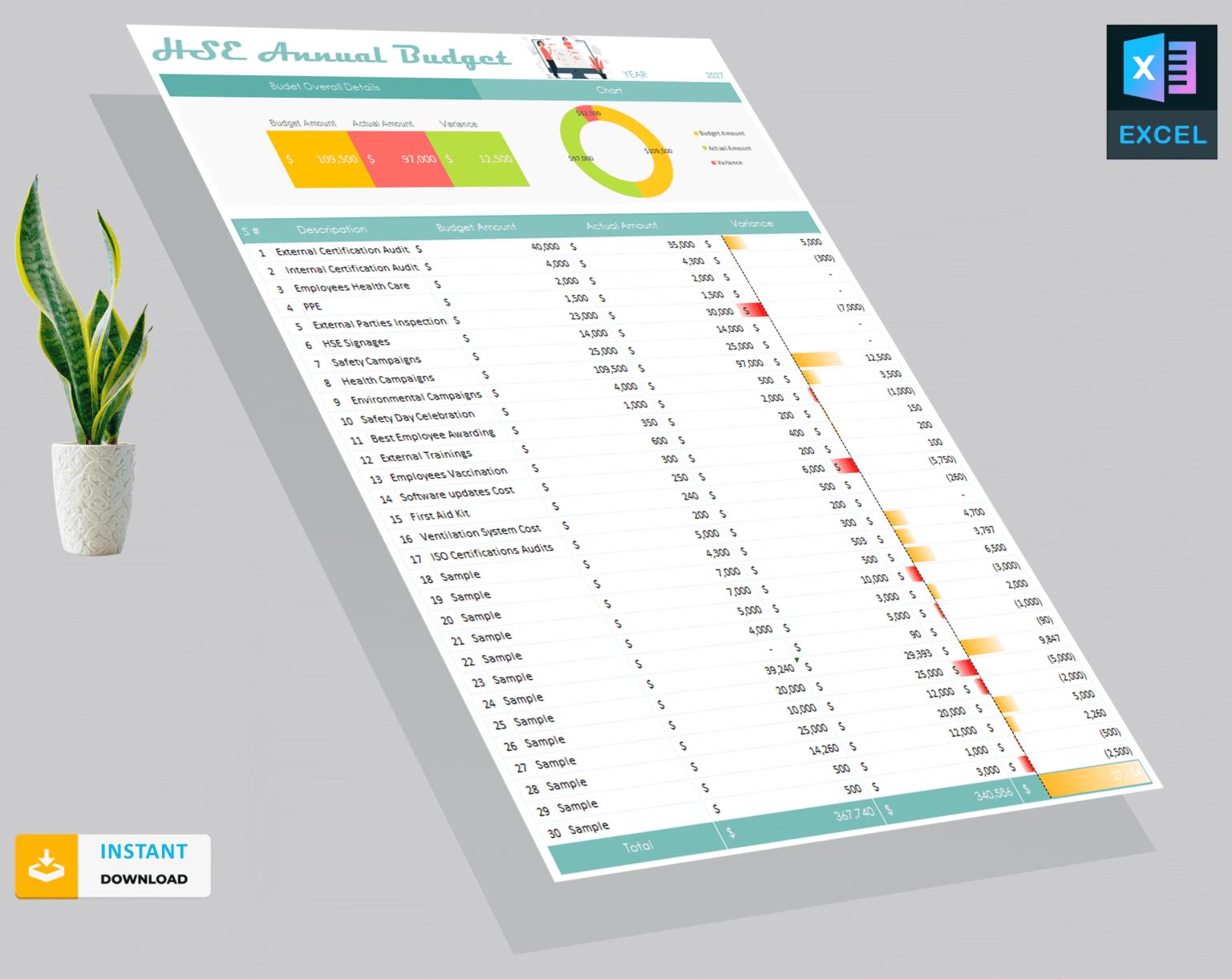 Buy HSE Budget Planning Template - Download Safety Budget Tracker