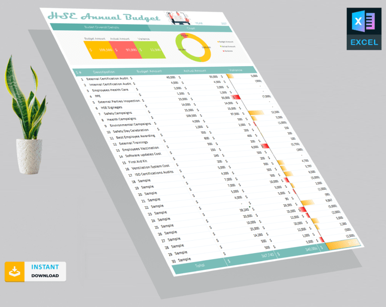 Buy HSE Budget Planning Template - Download Safety Budget Tracker