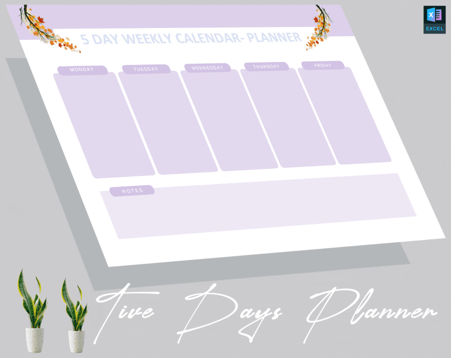 Best Workweek Calendar – 5-Day Planner for Professionals