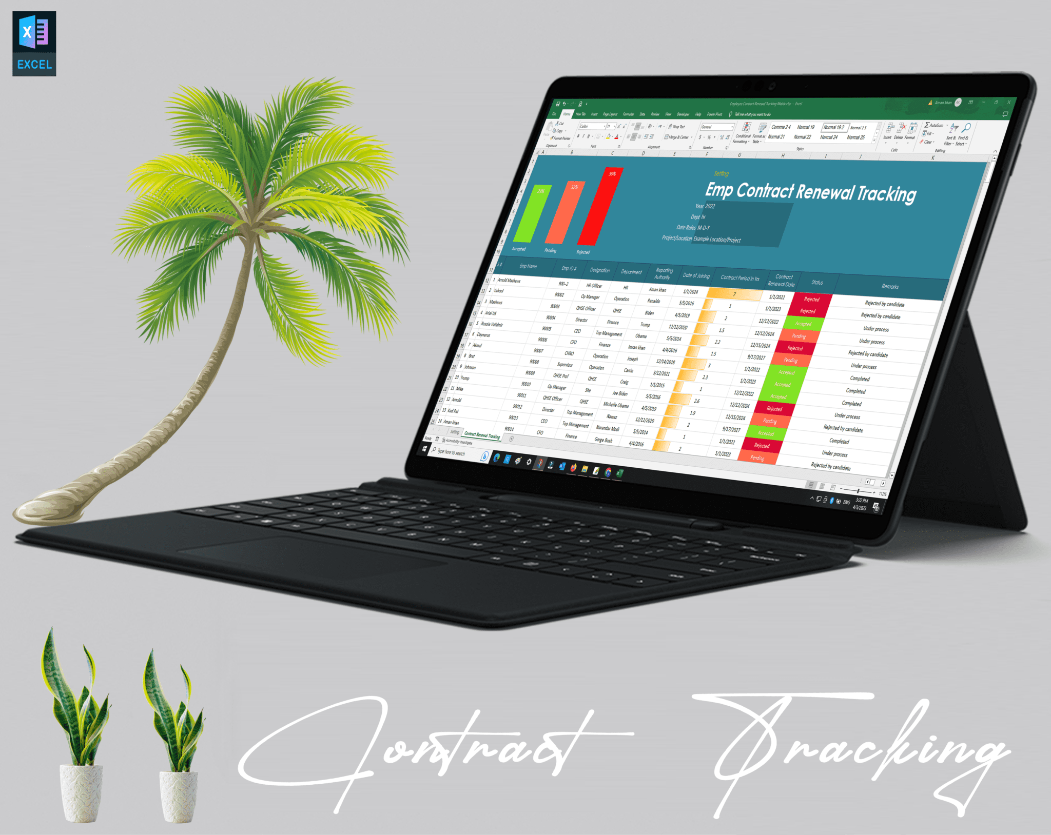 Employee Contract Renewal Tracking Matrix – Best HR Contract Management ...
