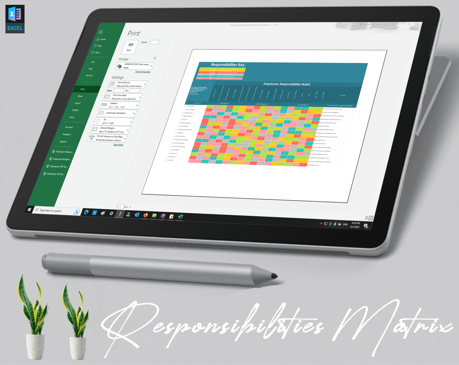 Responsibility Assignment Matrix (RAM) Template – RACI Chart