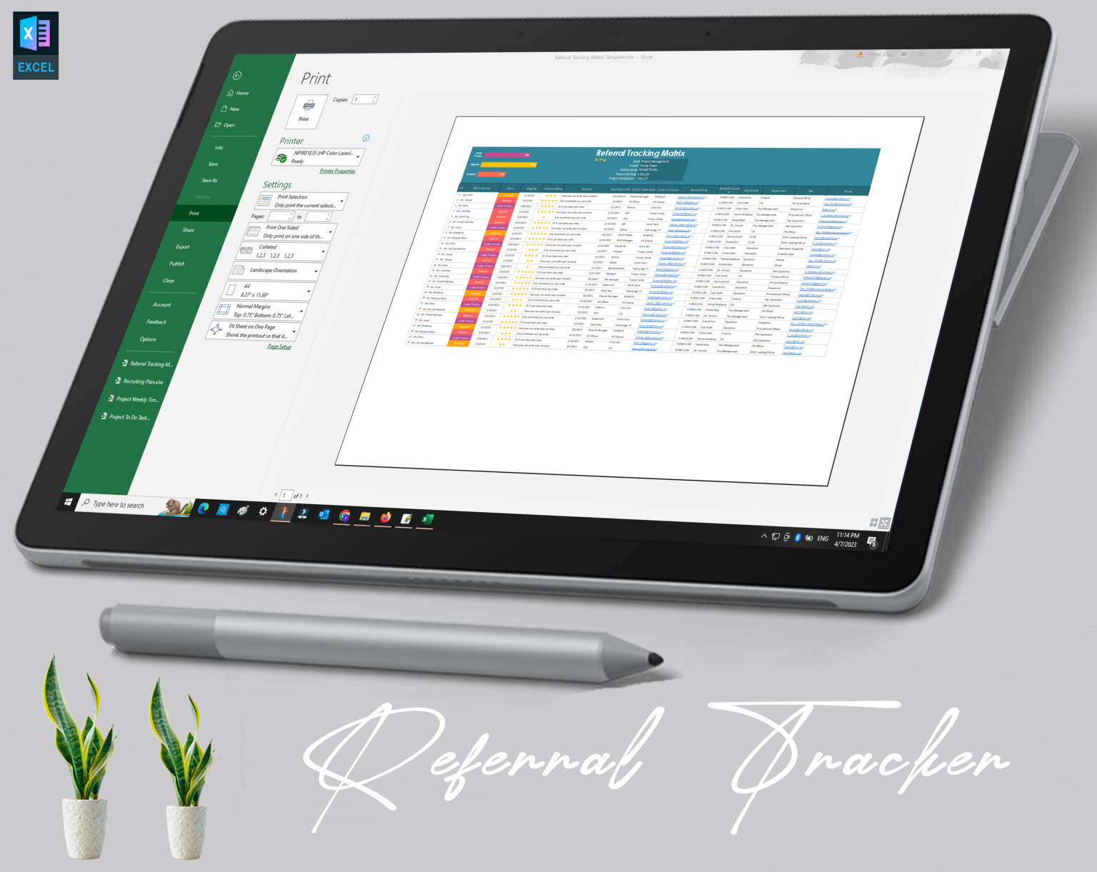 Referral Tracking Matrix Template – Manage Employee & Affiliate Referrals