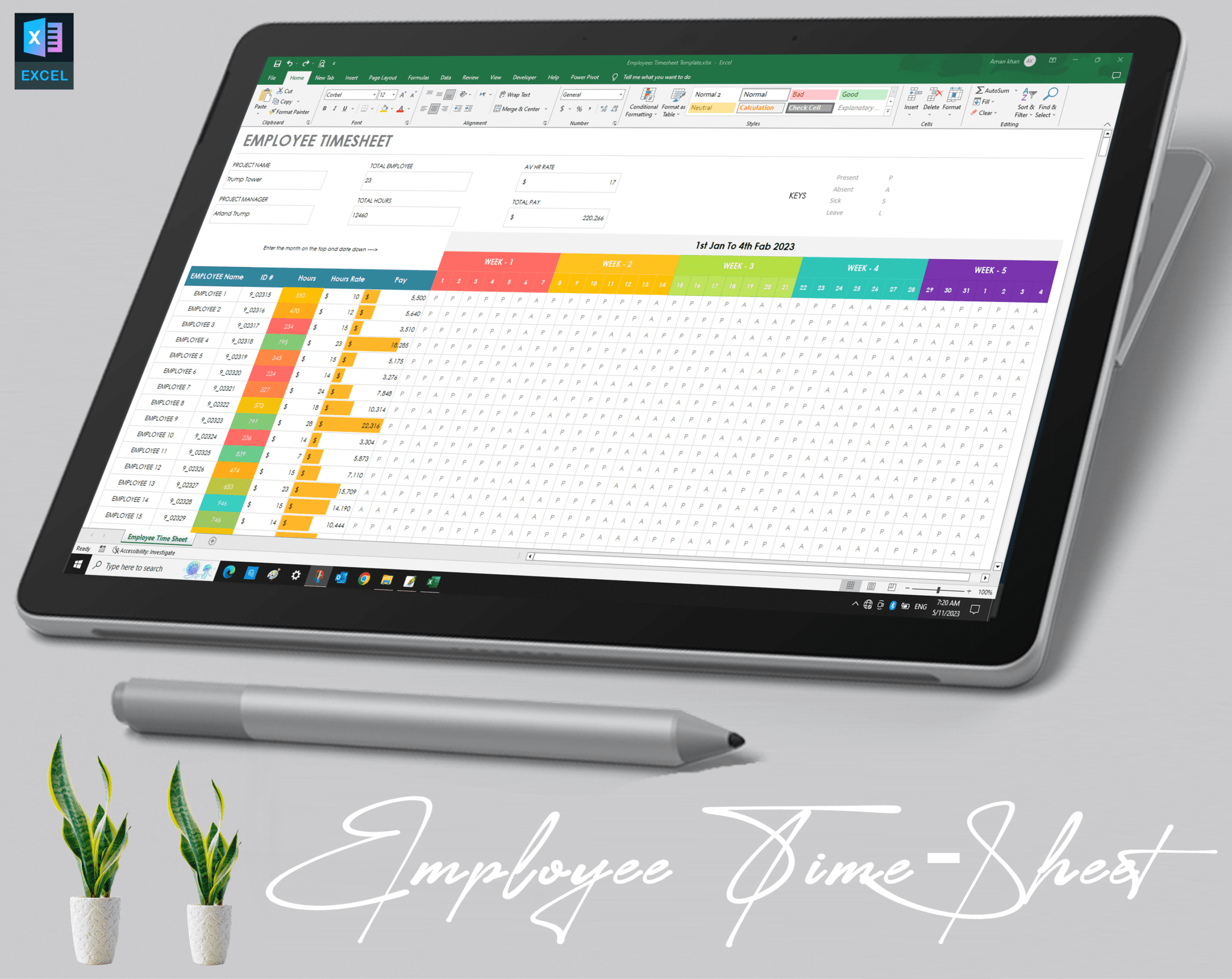 Timesheet Template Excel for Small Businesses | Download Now