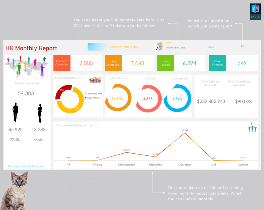 HR Monthly Dashboard: Powerful HR Reporting Software for Workforce ...