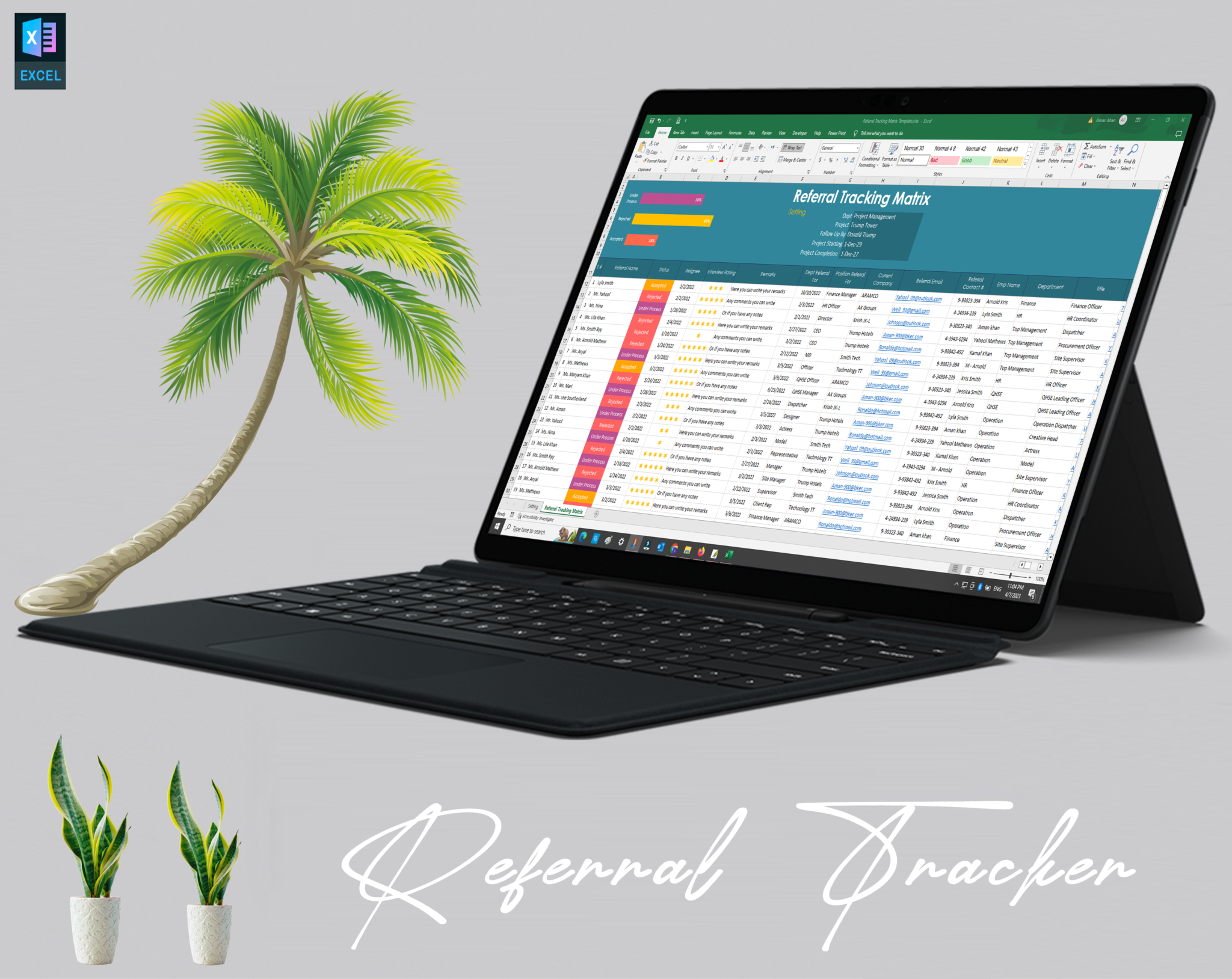 Referral Tracking Matrix Template – Manage Employee & Affiliate Referrals Referral Tracking Matrix Template – Manage Employee & Affiliate Referrals