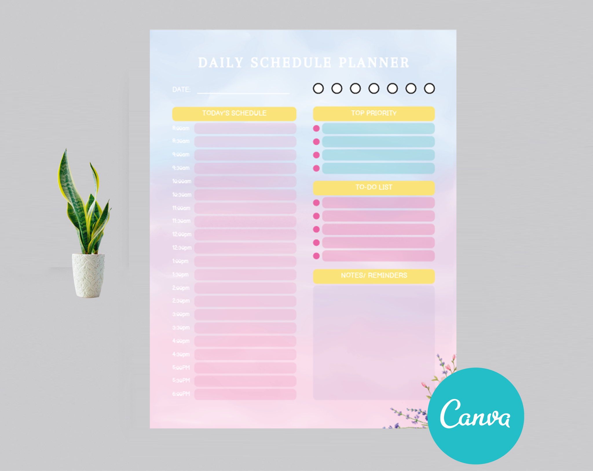 Daily Schedule Planner – Diirzal