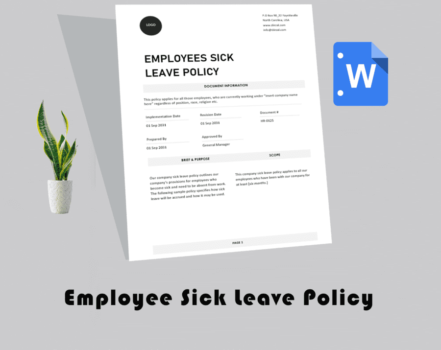 Sick Leave Policy Template – HR-Compliant & Editable Document