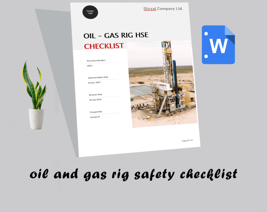 Oil and Gas Rig Safety Checklist Template - Customizable & OSHA-Compliant
