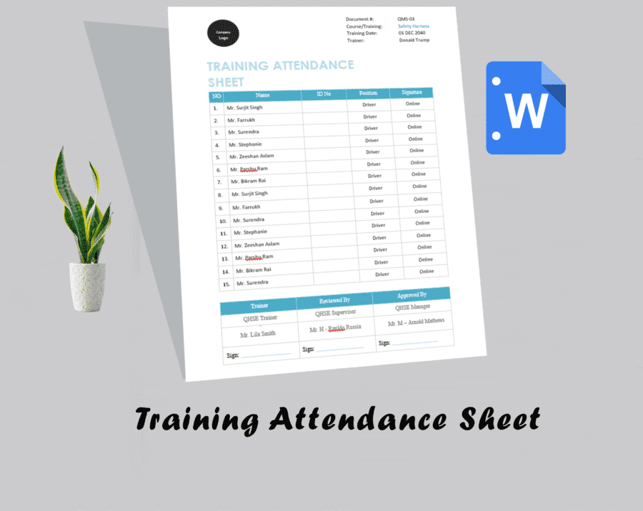 Training Attendance Sheet Template – Download & Customize
