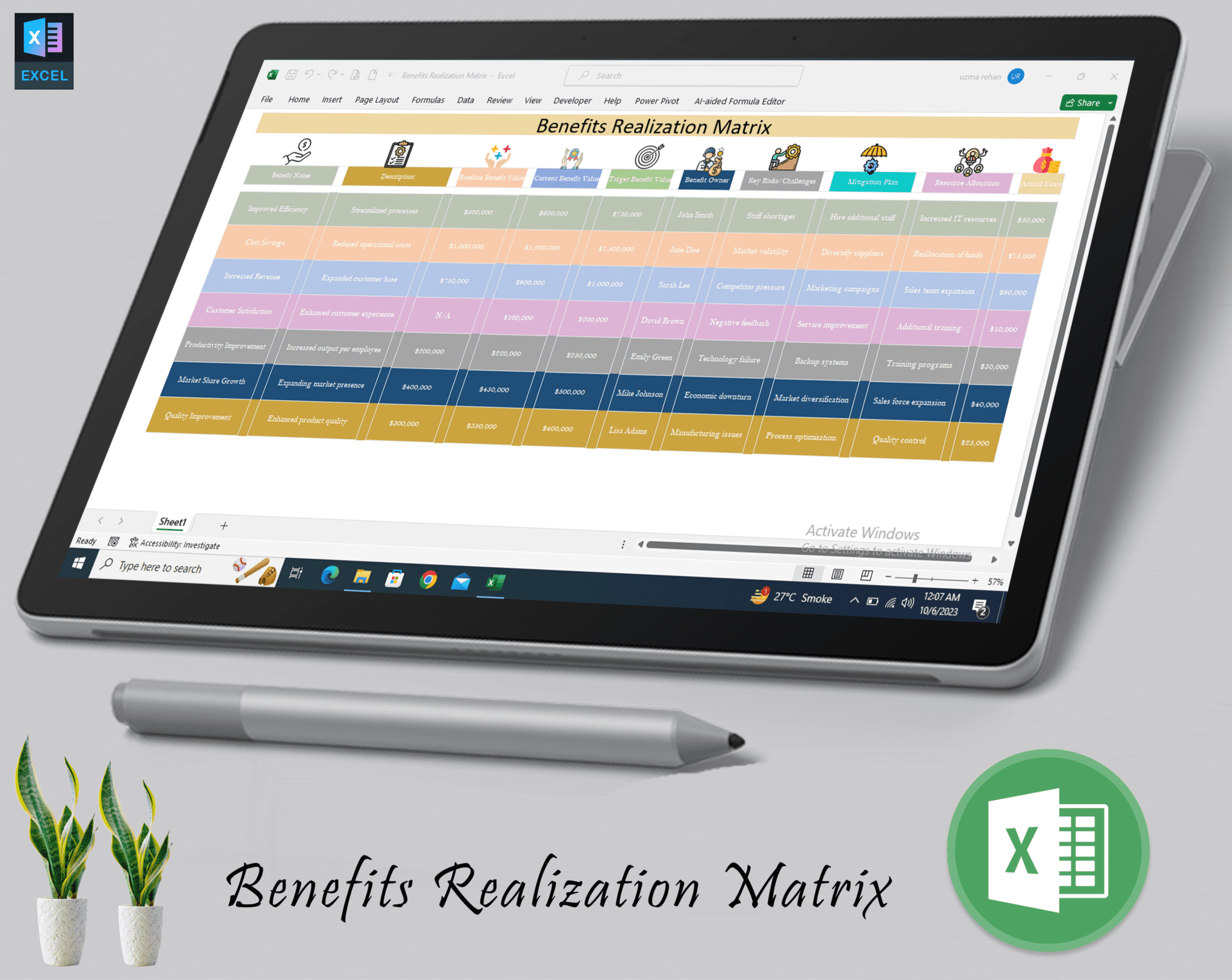 Benefits Realization Template | Track Project Outcomes