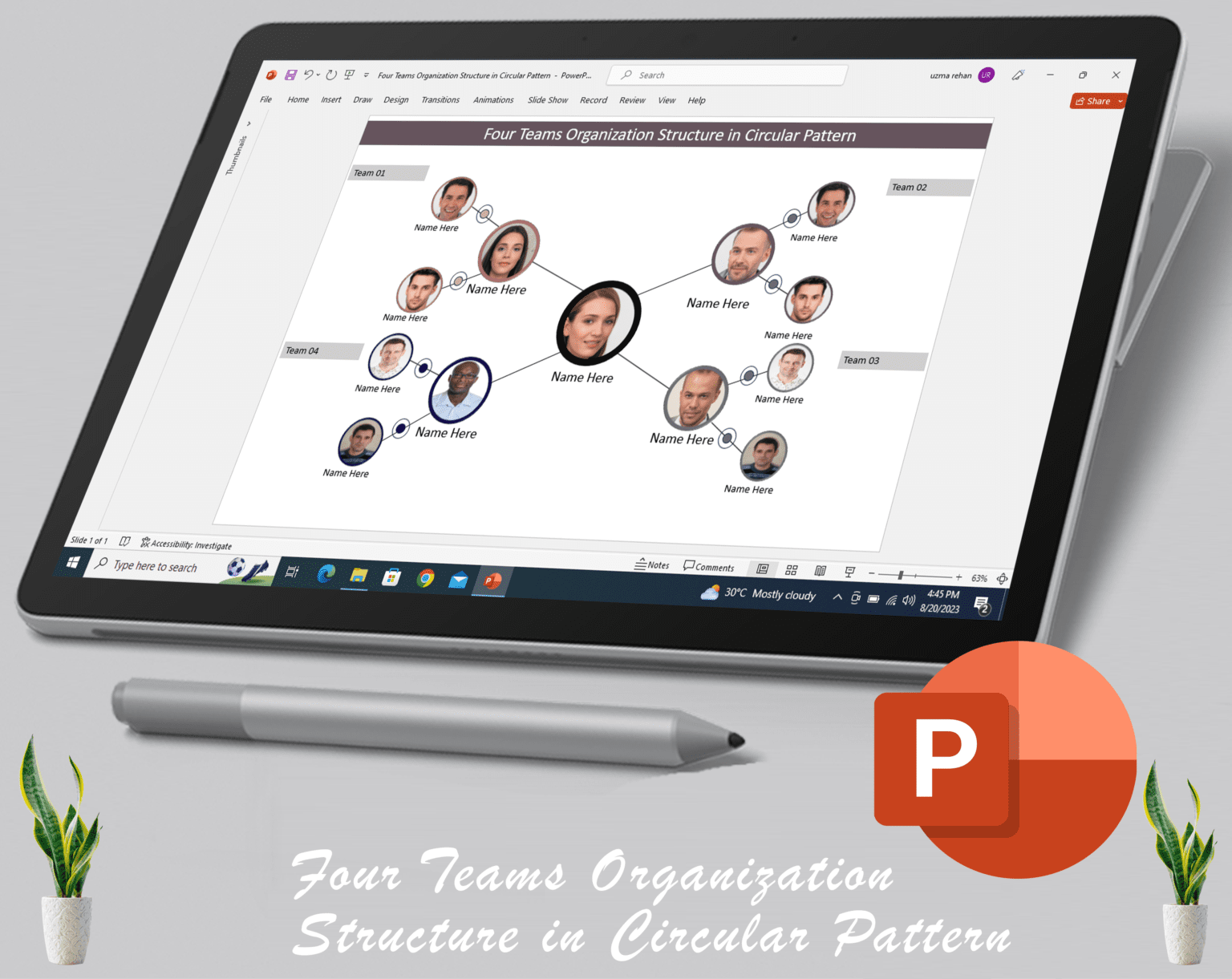 Four Teams Organization Structure in Circular Pattern - Diirzal