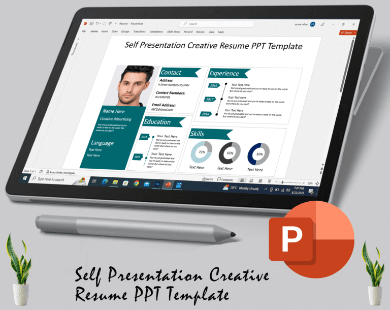 Self Presentation Creative Resume PPT Template - Diirzal