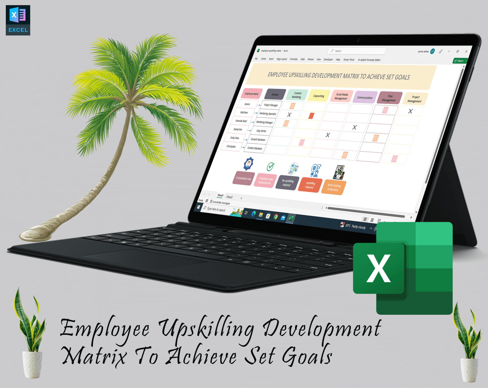 Employee Competency Matrix Template | Editable Excel for Skill Development