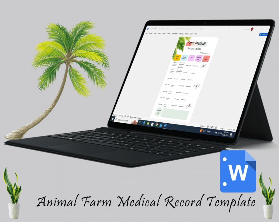 Farm animal health record template | Pet & Livestock Health Tracker