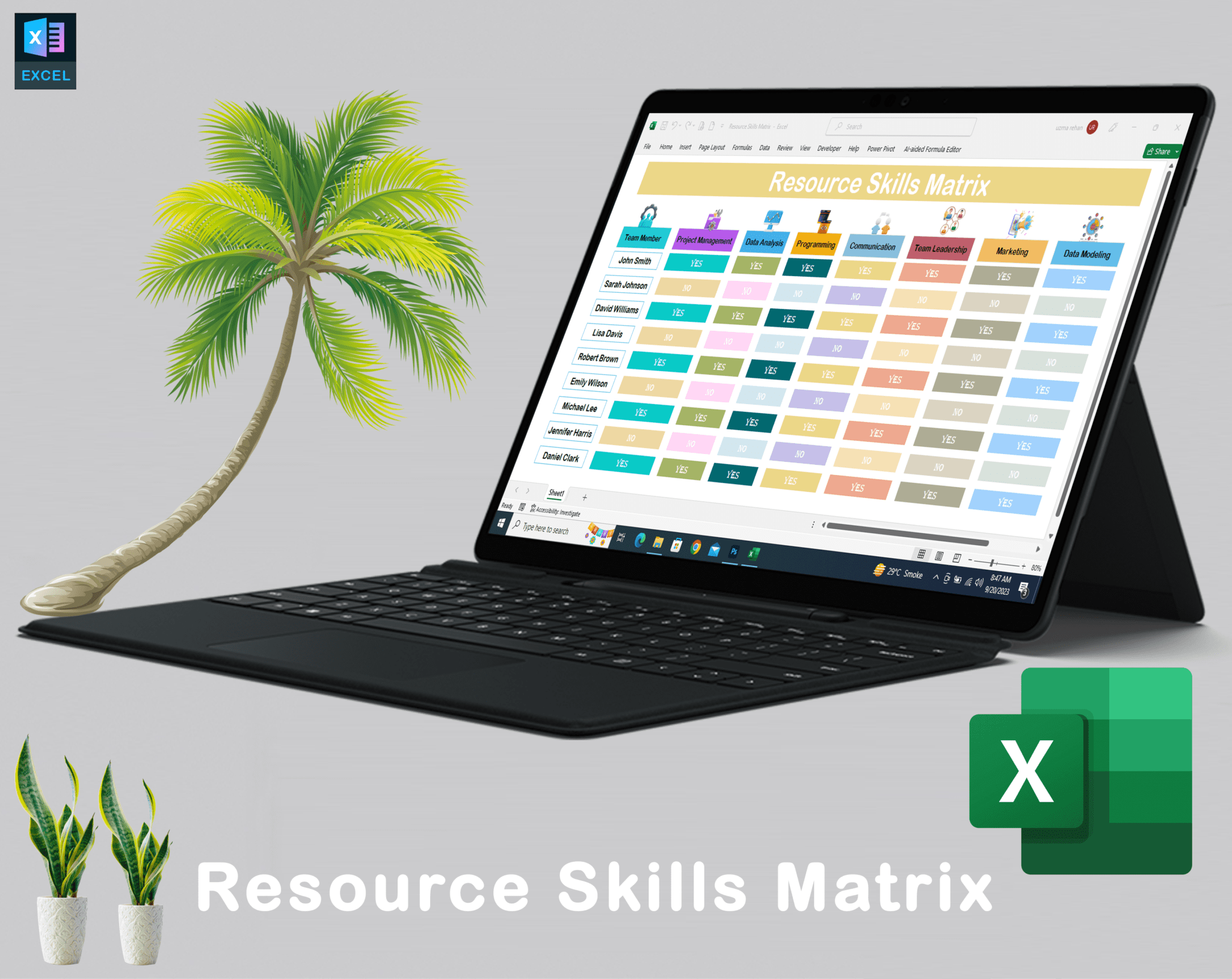 Order Resource Skills Matrix Template for Employee Skills Assessment