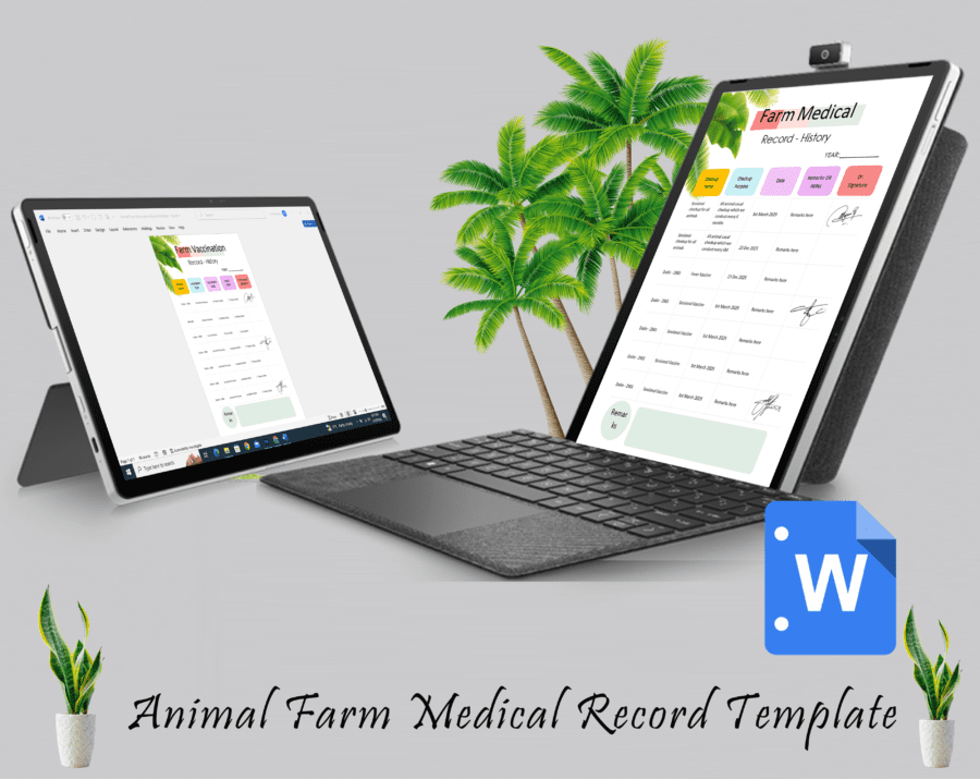 Farm animal health record template | Pet & Livestock Health Tracker