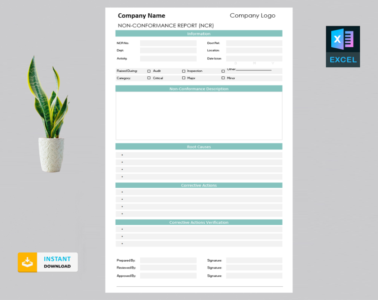 Download NCR Report Template | Buy Editable Non-Conformance Form Online
