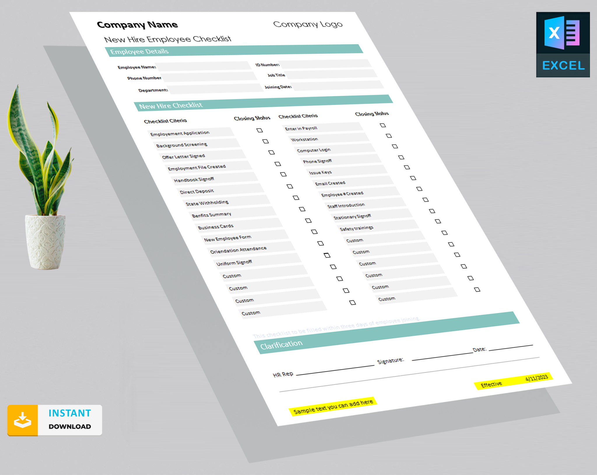 Employee Onboarding Process: New Hire Checklist Template for HR ...