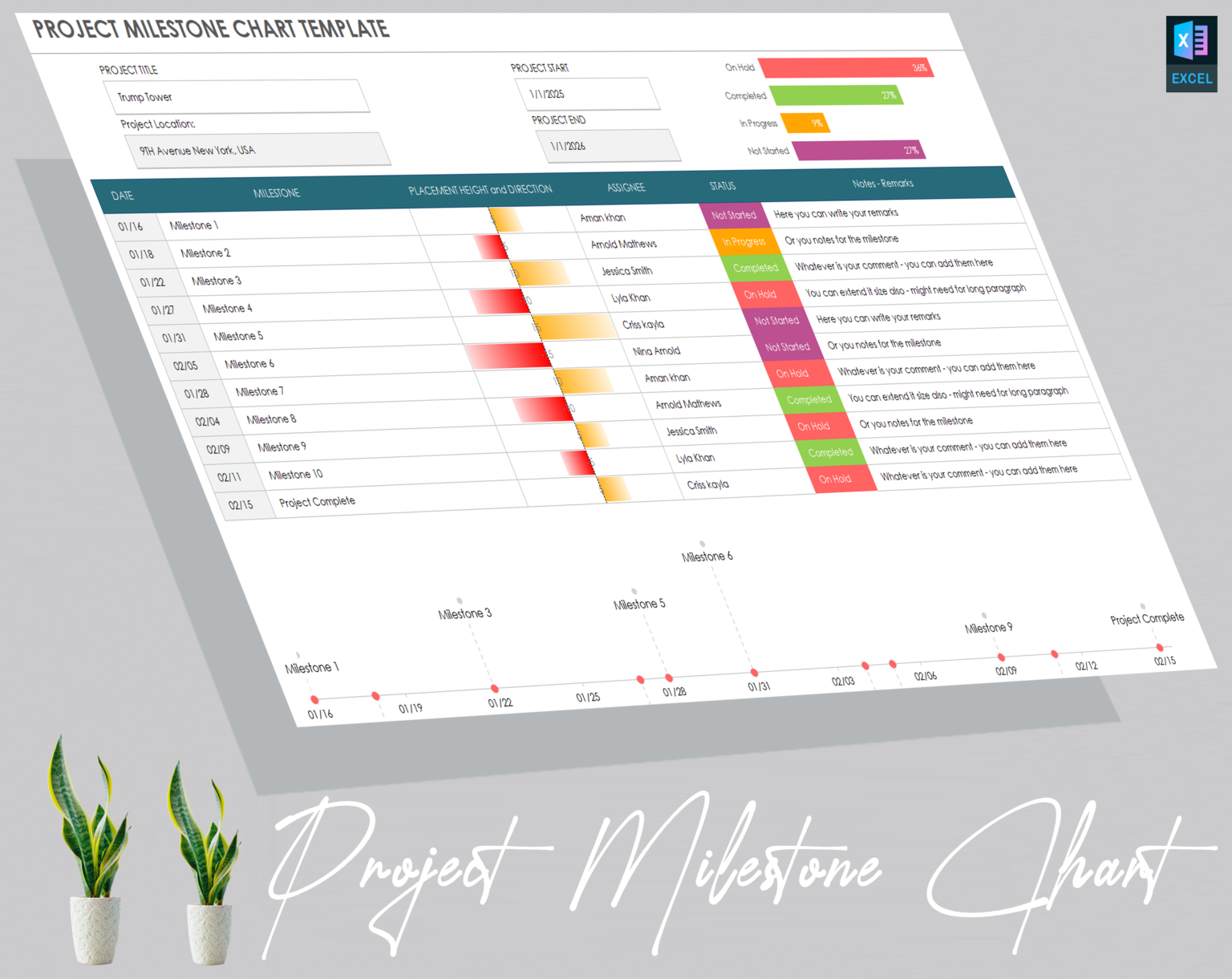 Download Gantt Chart Template - Project Milestone & Planning Tool