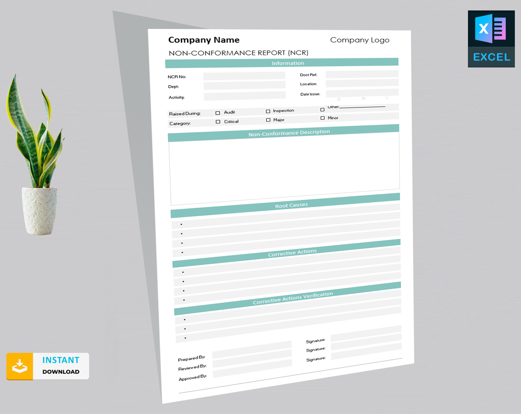 Download NCR Report Template | Buy Editable Non-Conformance Form Online