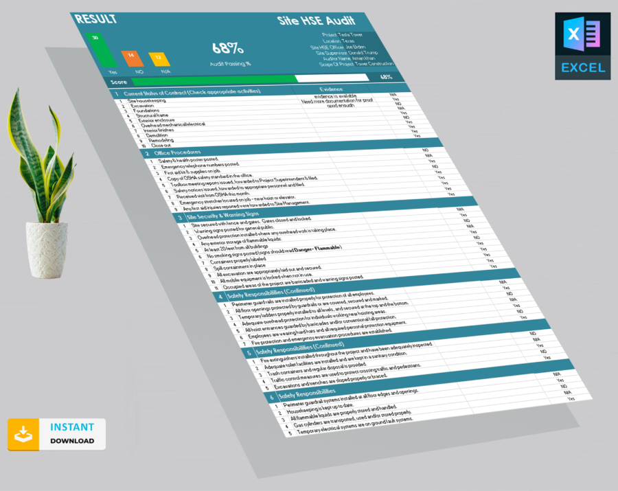 Safety Audit Checklist Template – HSE Compliance for Construction ...
