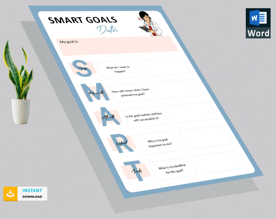 Doctor Goal Setting Template – SMART Goals Planner for Physicians ...