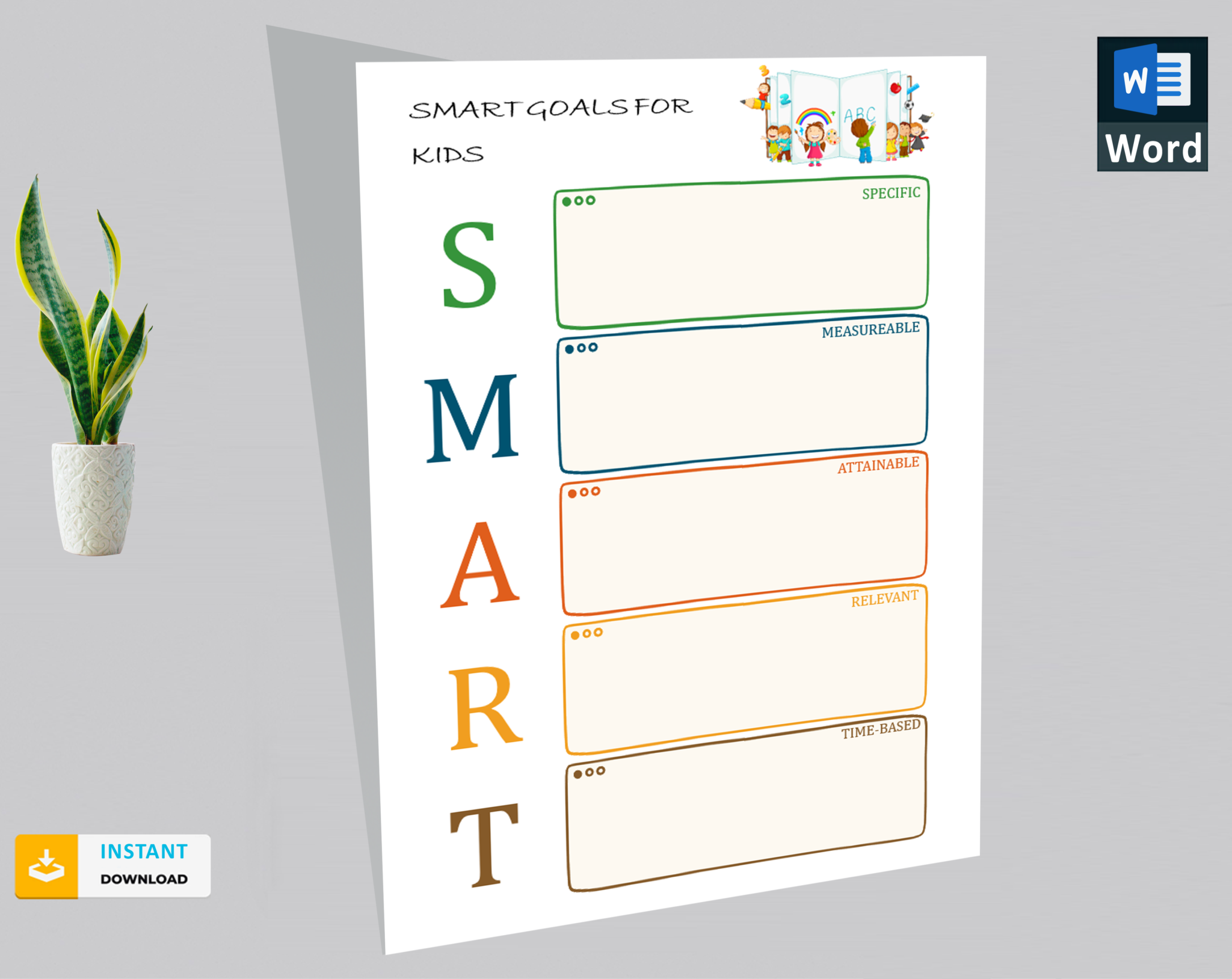 Kids Goal Tracker – Best SMART Goal-Setting Template for Children