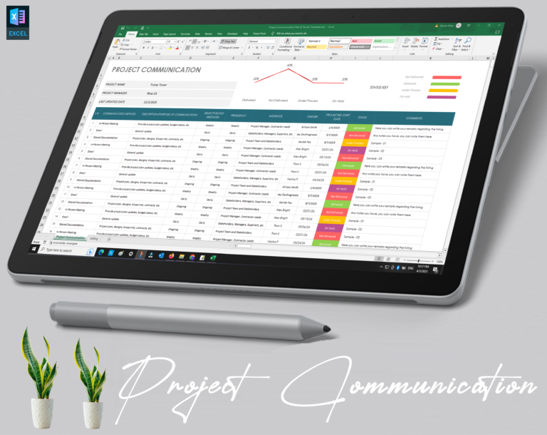 Project Communication Tracking Matrix - Excel Template for Effective ...