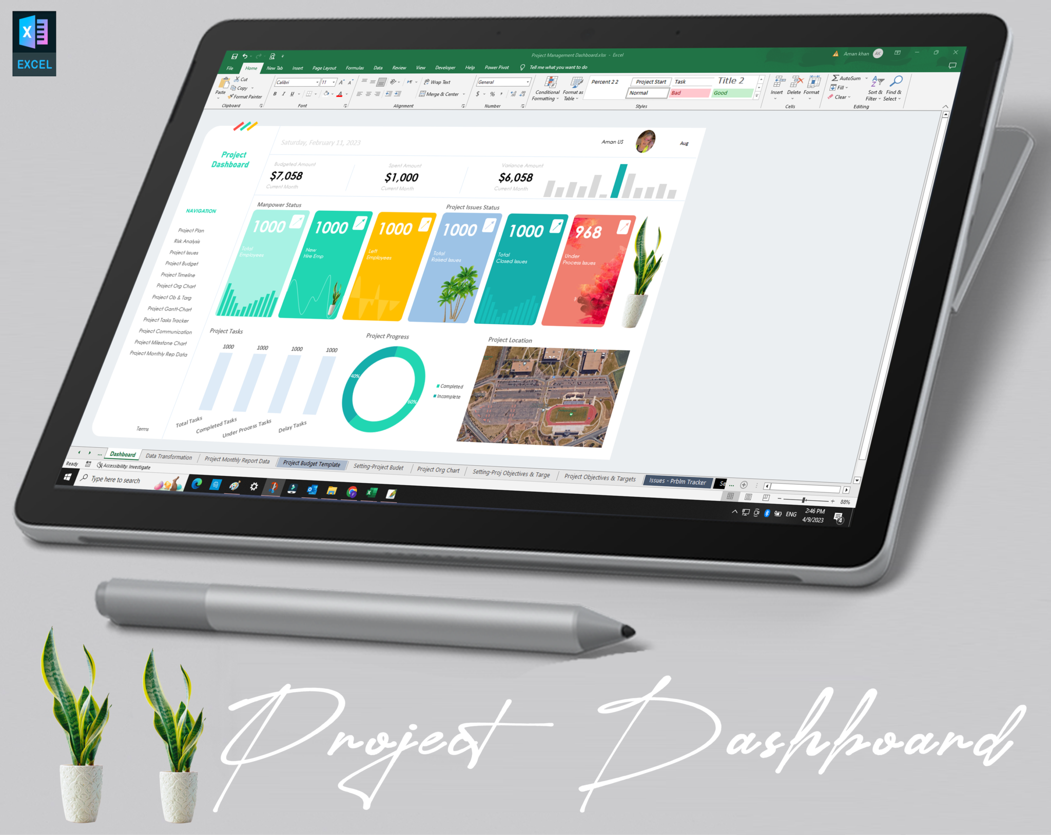 Buy Microsoft Excel Project Management Dashboard Template – Efficient