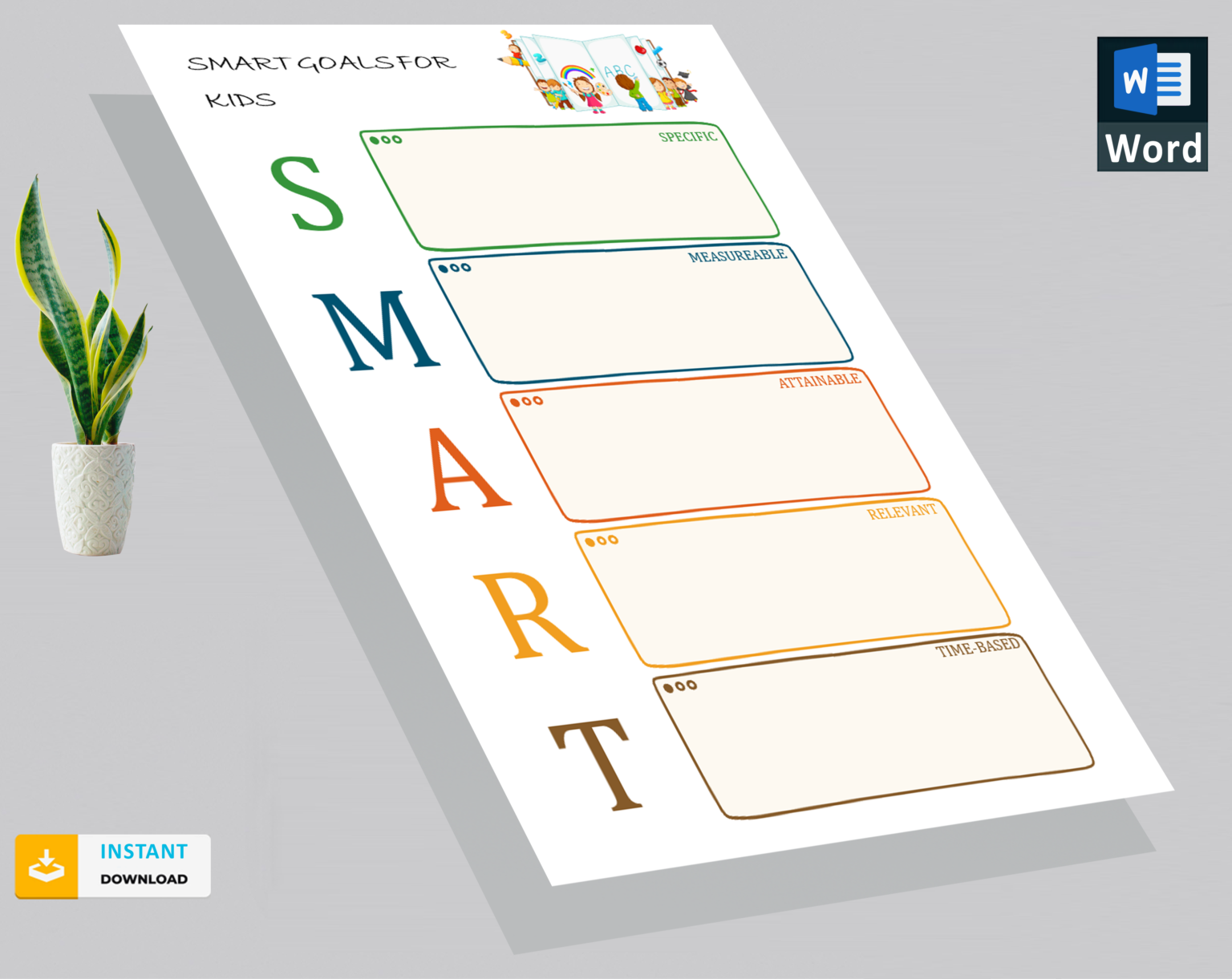 Kids Goal Tracker – Best SMART Goal-Setting Template for Children