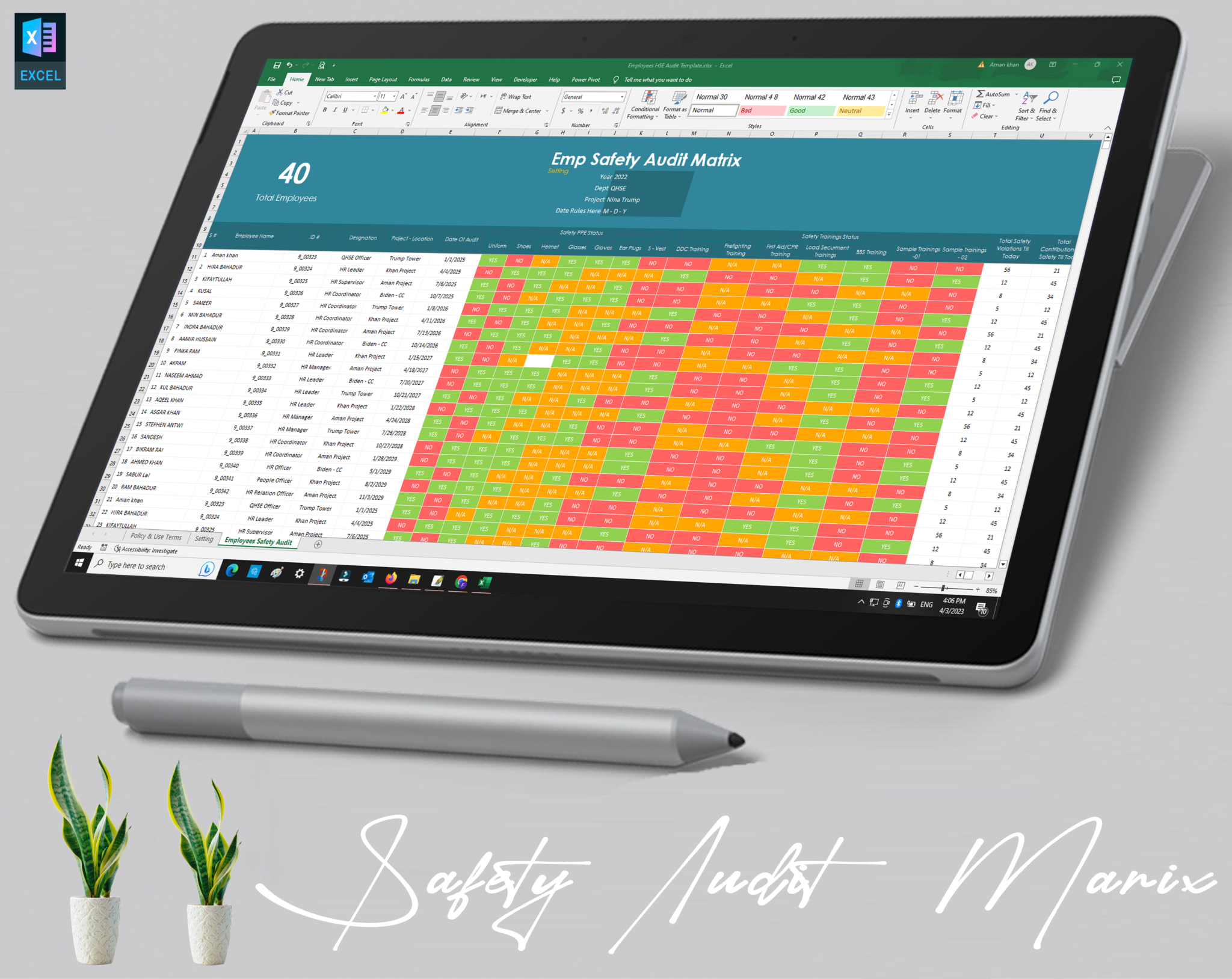 Buy Employees HSE Audit Template for Workplace Safety & Health Compliance