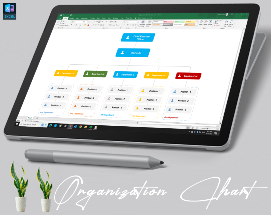 Download Editable Organization Chart Template for Corporate Structure