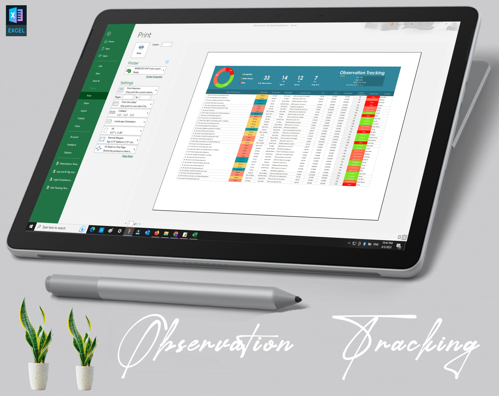 Incident Management Software | Observation Tracking Matrix for ...