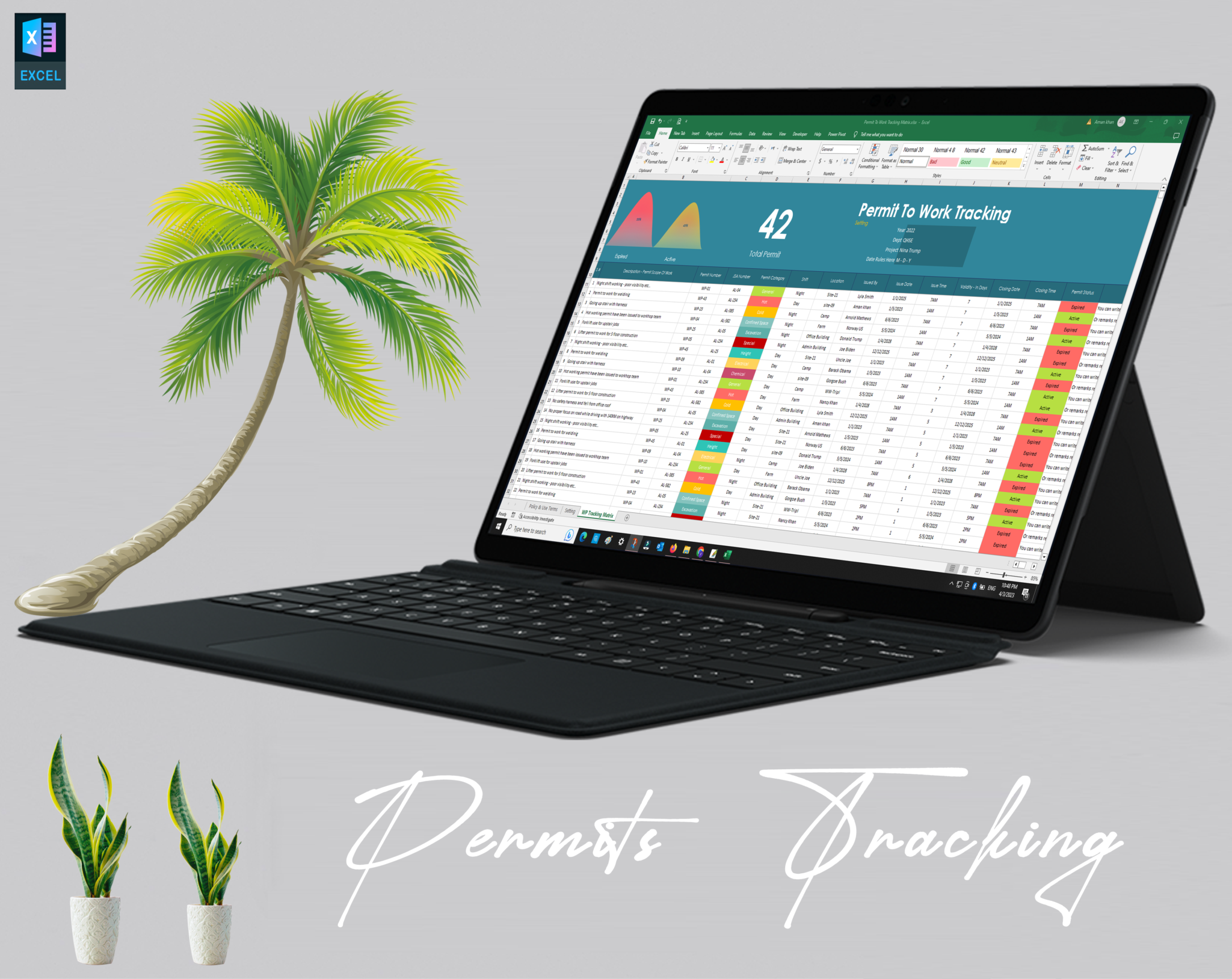 Permit to Work Tracking Matrix | Compliance Tracking Software for Safety