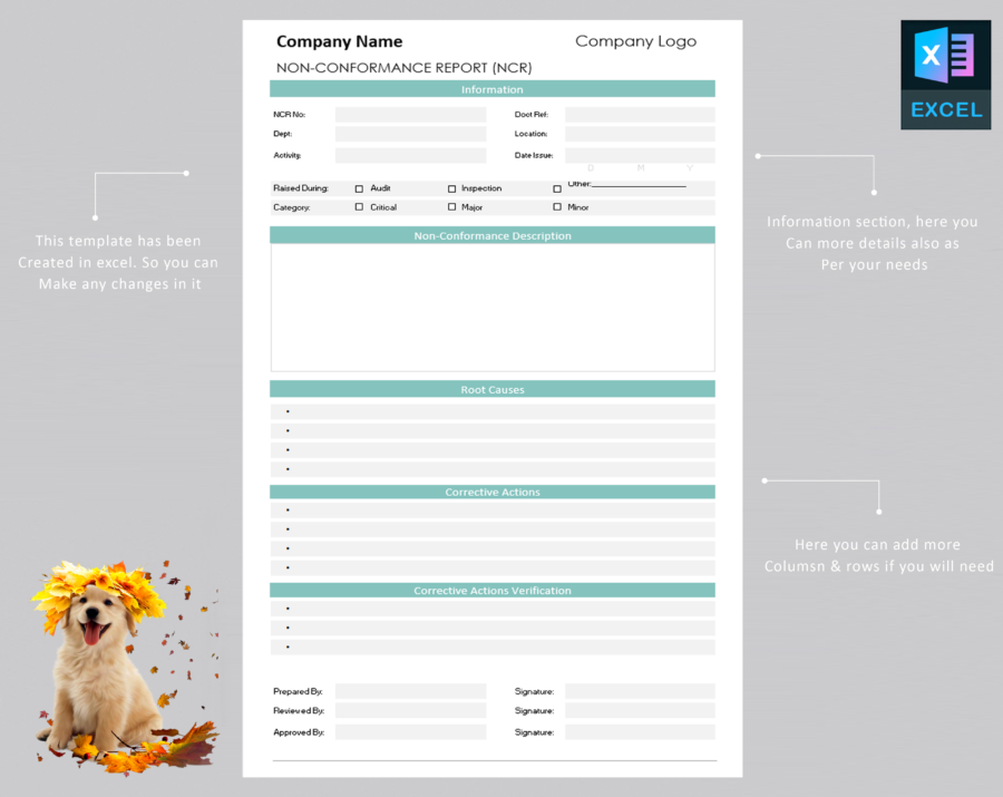 Download NCR Report Template | Buy Editable Non-Conformance Form Online
